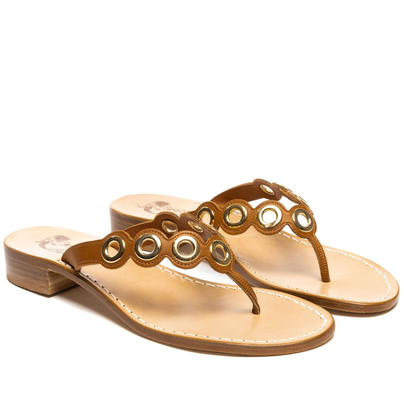 Classic Capri sandals - strictly hand-sewn - 100% leather - Valeria